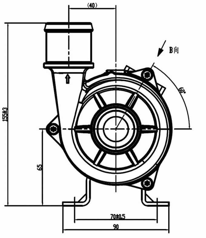 24VDC EWP 전기차 및 하이브리드 차량 및 EV 버스 배터리 냉각